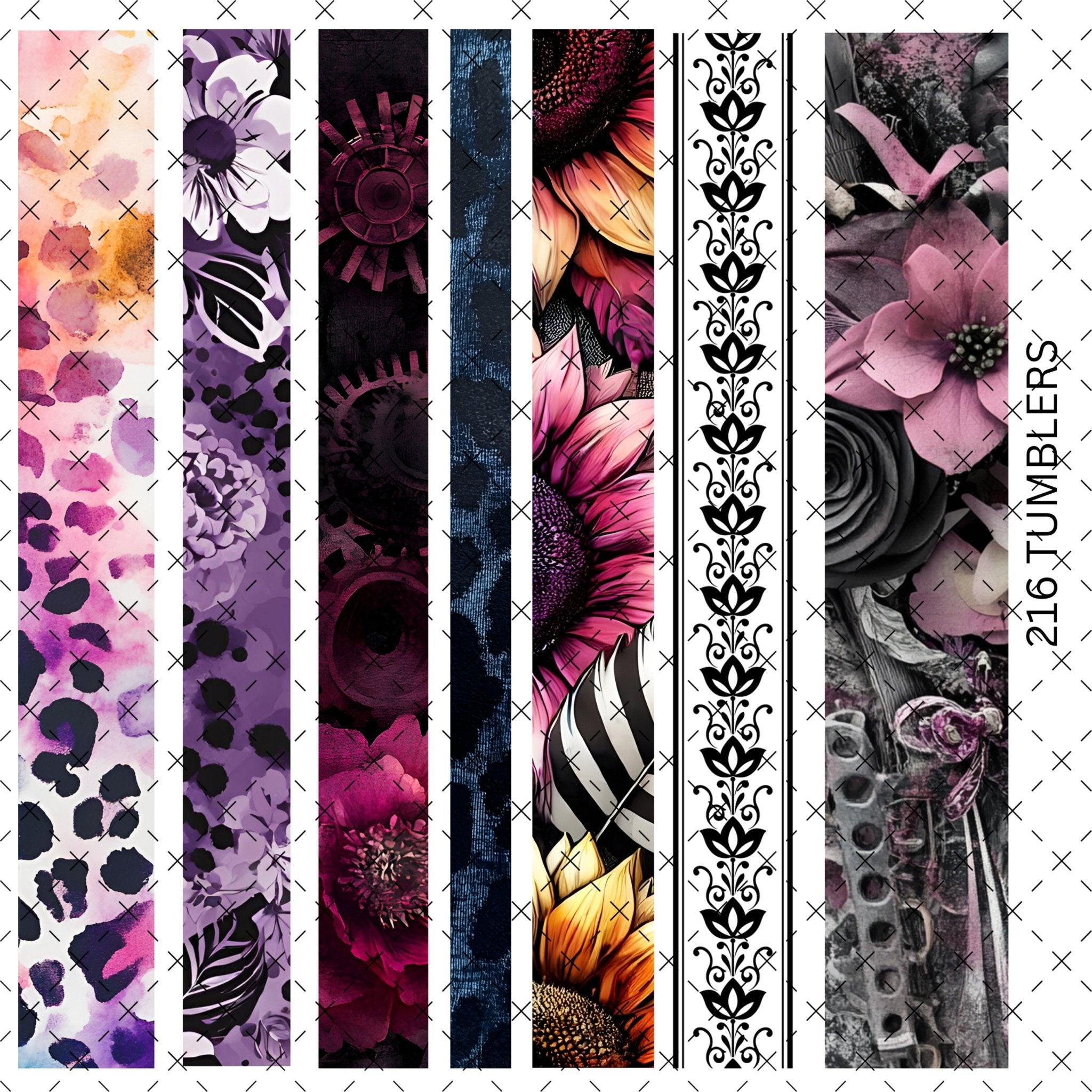 10X10- 155 VERTICAL BANDS – 216 Tumblers