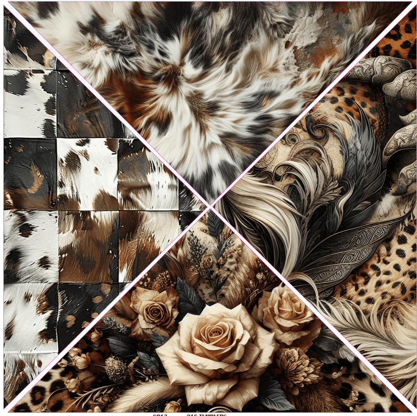 8013 COWHIDE LEOPARD MIXED MEDIA – 216 Tumblers